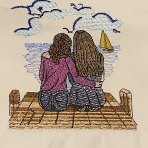 Sisters Embroidery Design 2 Sisters Embroidery Design Friend Design ...
