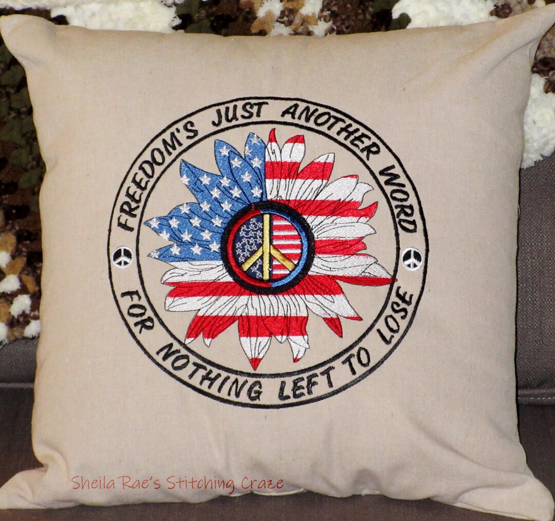 Independence Machine Embroidery Design Freedom Just Another Word Quote ...