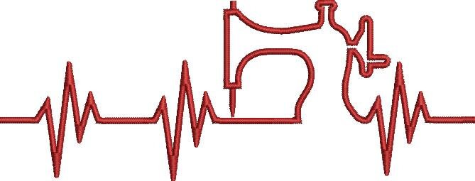 Sewing Machine Embroidery Design Sewing Machine Heart Beats - Etsy