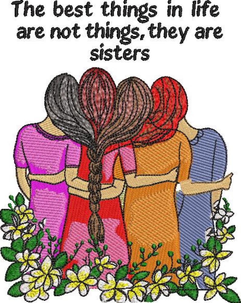 Sister Machine Embroidery Designs 4 Sisters Embroidery Design - Etsy
