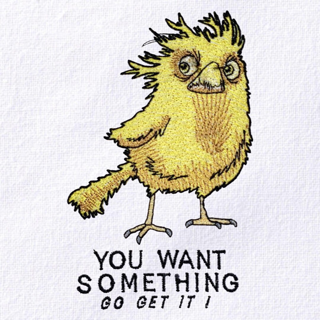 Grumpy Bird Embroidery Design Bird Motivational Quote Embroidery Design ...