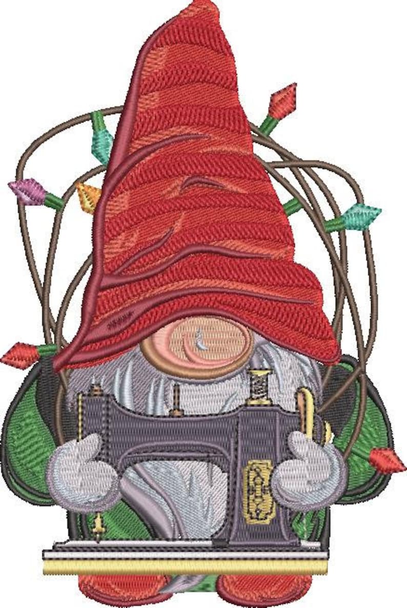 Sewing Gnome Machine Embroidery Pattern Gnome Embroidery Design Sewing ...