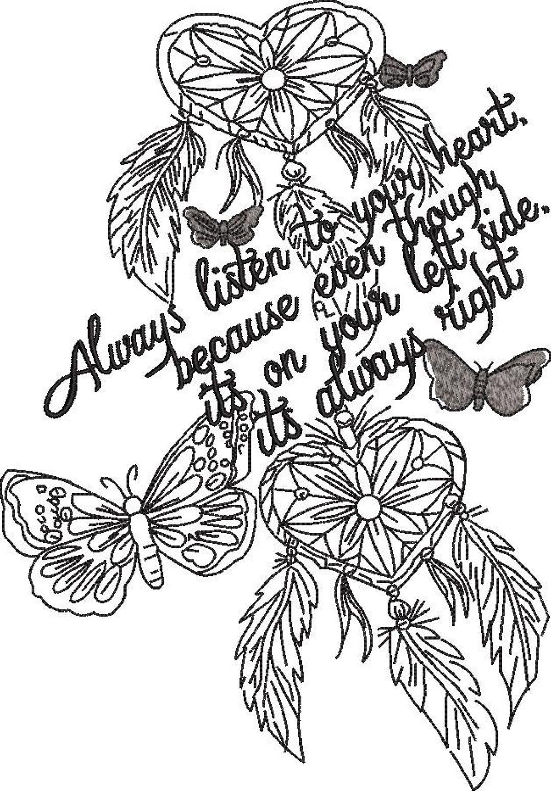Always Listen to Your Heart Embroidery Pattern Listen to Your Heart ...