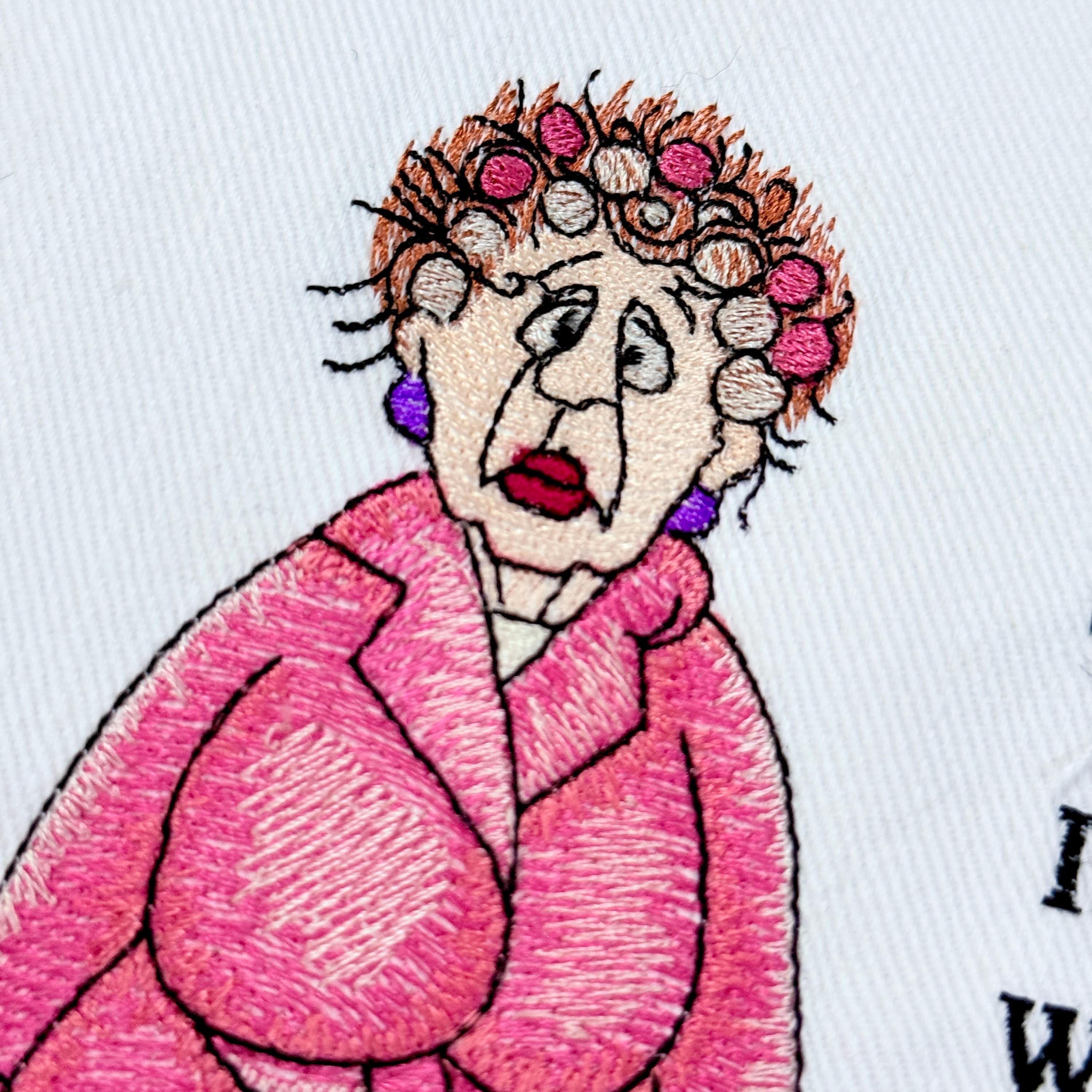 Time for Bed Grandma Saying Embroidery Design Funny Old Lady Quote ...