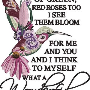 What A Wonderful World Machine Embroidery Design Wonderful Word ...