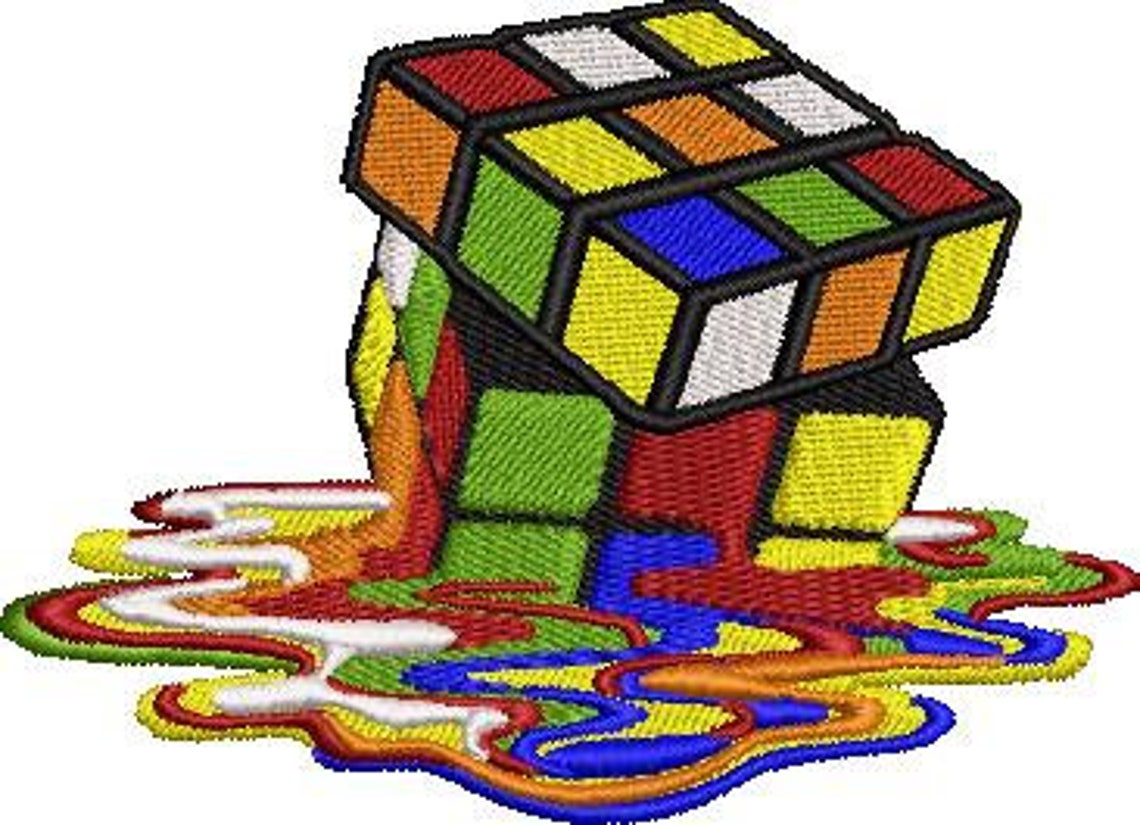 Melting Rubik Cube Embroidery Pattern Rubik's Cube Machine - Etsy