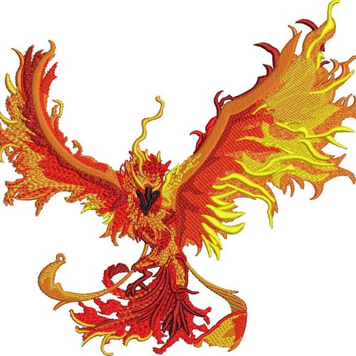 Firebird / Phoenix Machine Embroidery Design - Etsy