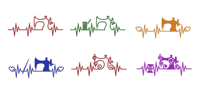 Sewing Machine Embroidery Design Sewing Machine Heart Beats Collection ...