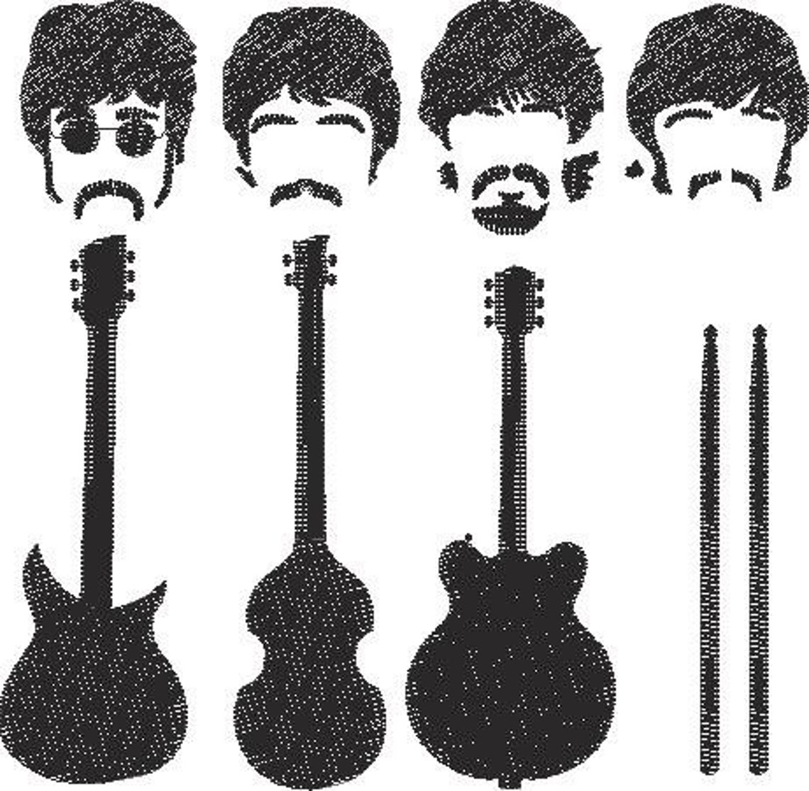 Beatles Band Embroidery Design Beatles Digital Design the - Etsy