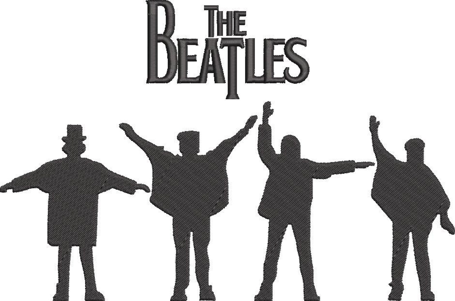Beatles Embroidery Design the Beatles Silhouette Embroidery Pattern the ...