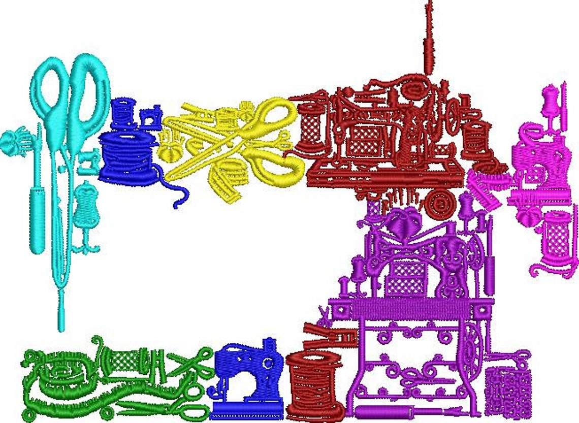 Machine Embroidery Stitching Machine Colorful Embroidery - Etsy