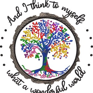 What A Wonderful World Embroidery Design | Embroidery Pattern and I ...