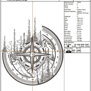 Tree Compass Machine Embroidery Design Compass Embroidery Design ...