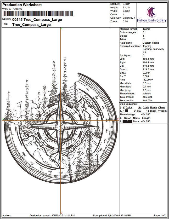 Tree Compass Machine Embroidery Design Compass Embroidery Design ...