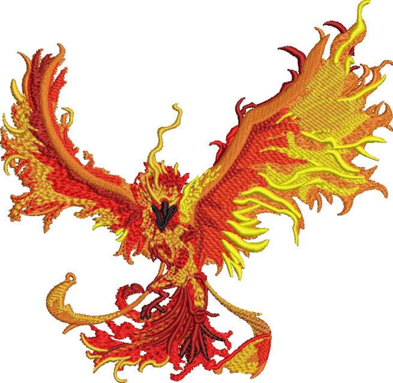 Phoenix Embroidery Pattern Phoenix Embroidery File Phoenix Bird Machine ...