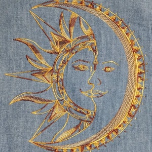 Sun Moon Machine Embroidery Design Sun and Moon Embroidery Design Moon ...