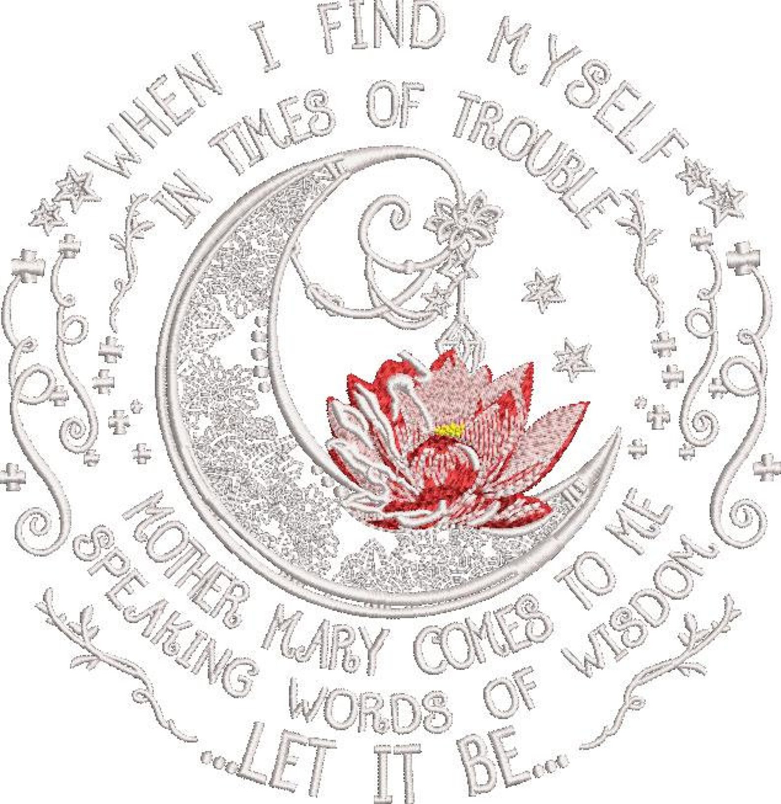 Let It Be Beatles Song Embroidery Pattern Beatles Embroidery Design ...