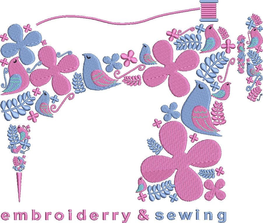 Sewing Machine Embroidery Design Floral Sewing Machine - Etsy