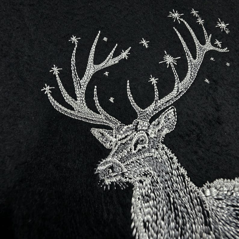 Majestic Reindeer Embroidery Design Celestial Starlight Stag Machine ...