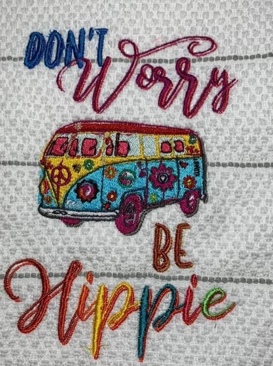 Hippie Embroidery Designs Don't Worry Be Hippie Machine - Etsy UK