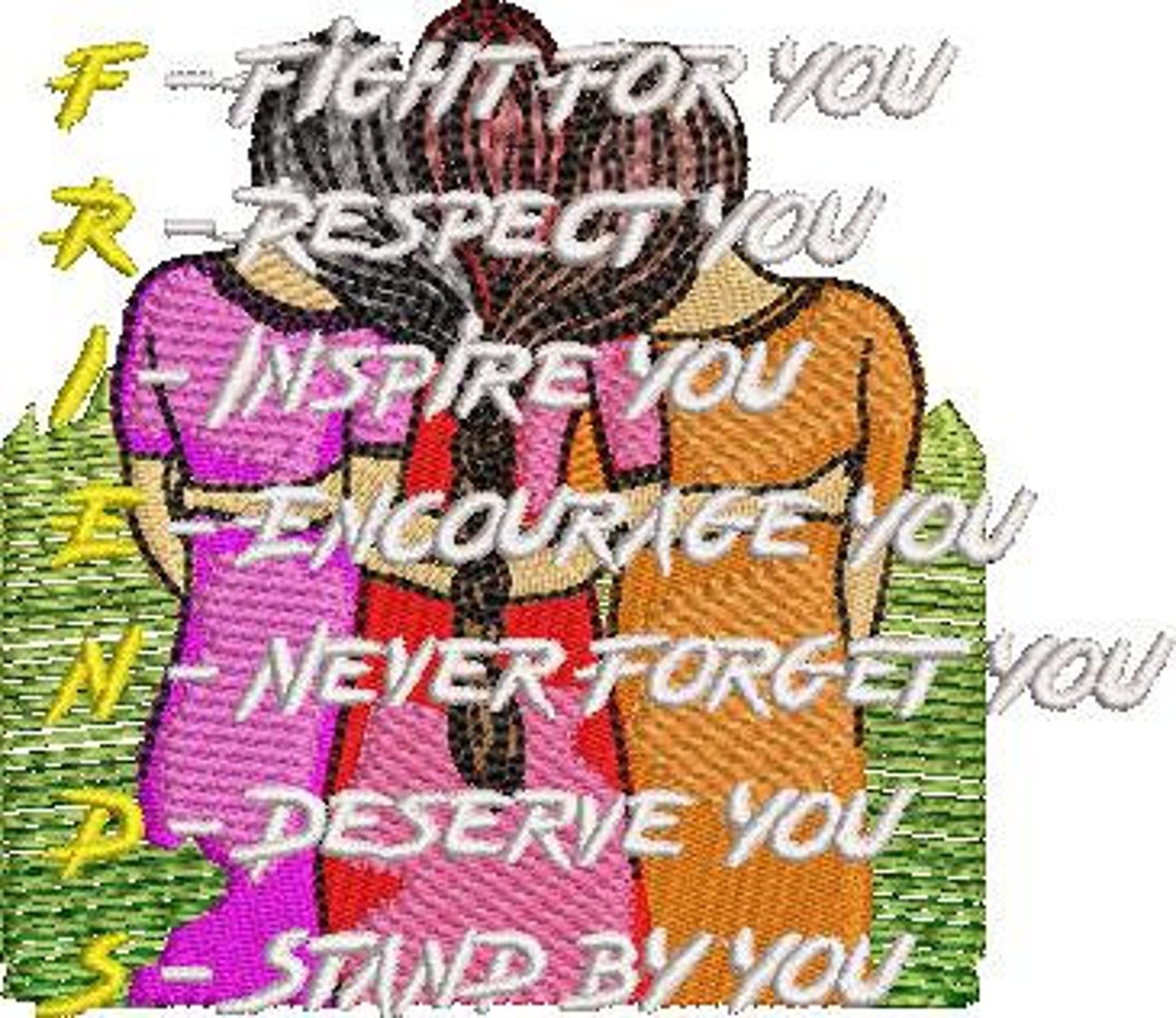 Friends Machine Embroidery Design Love Friends Embroidery - Etsy