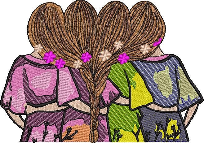 Friends Forever Girls Embroidery Friends Embroidery Design Best Friends ...