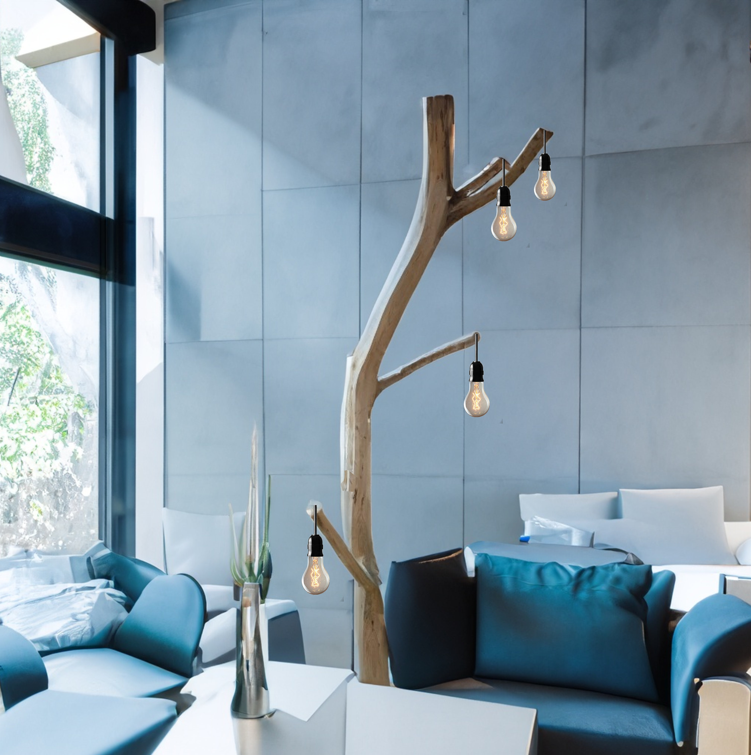 Rustic Oak Tree Branch Floor Lamp: Handmade Wood Accent Lighting - Etsy Australia