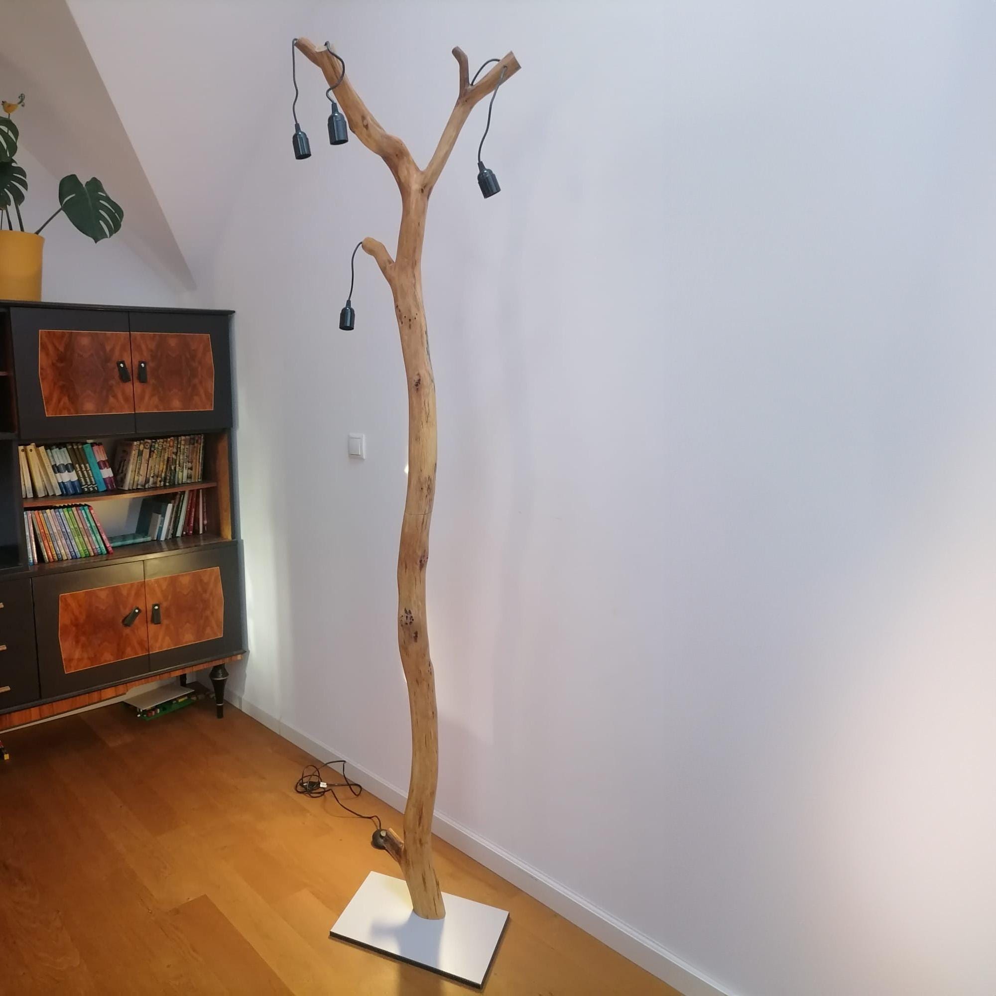 Rustic Oak Tree Branch Floor Lamp: Handmade Arc Stand - Etsy