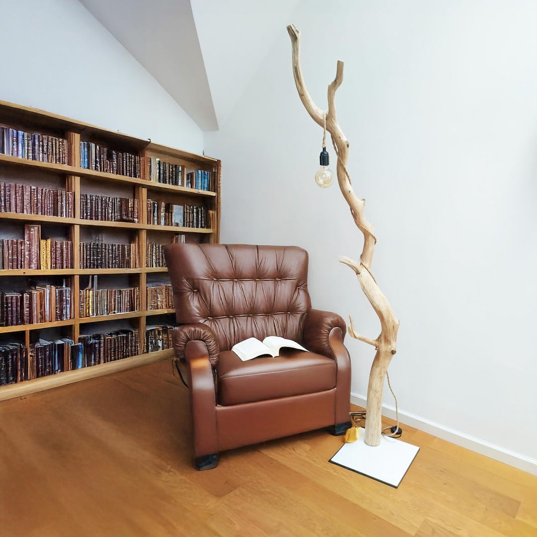 Rustic Oak Tree Branch Floor Lamp - Natural Oiled Wood - Etsy
