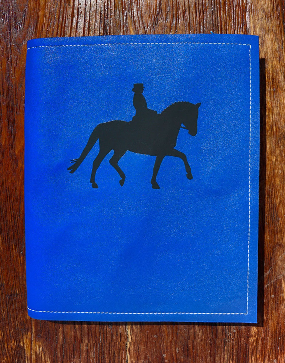 Horse Passport Folder in Blue Leather With a Dressage Rider for up to 7 ...