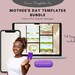 Mother's Day Templates Bundle for Canva Pro | 14 Digital Designs for ...