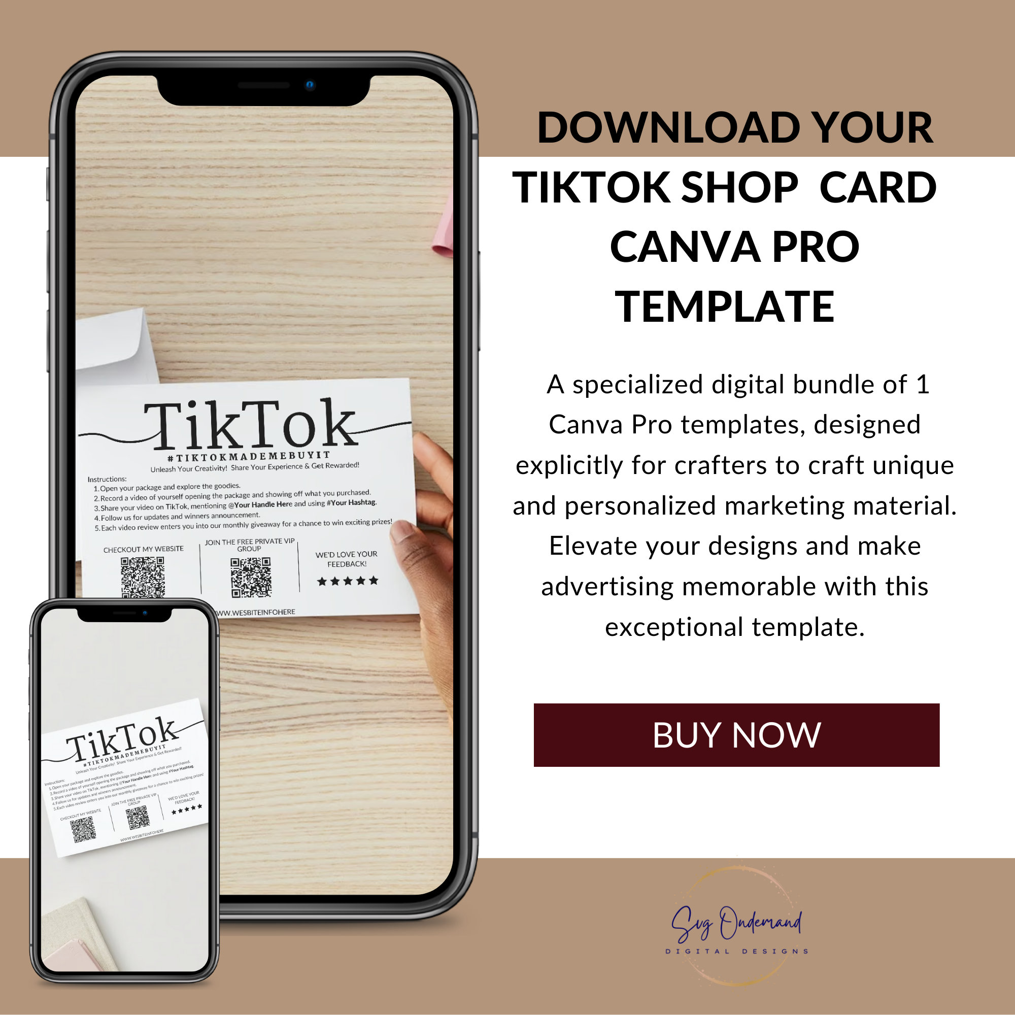 Tiktok Shop Card- Tiktok Business Card - Business Branding Card - Etsy