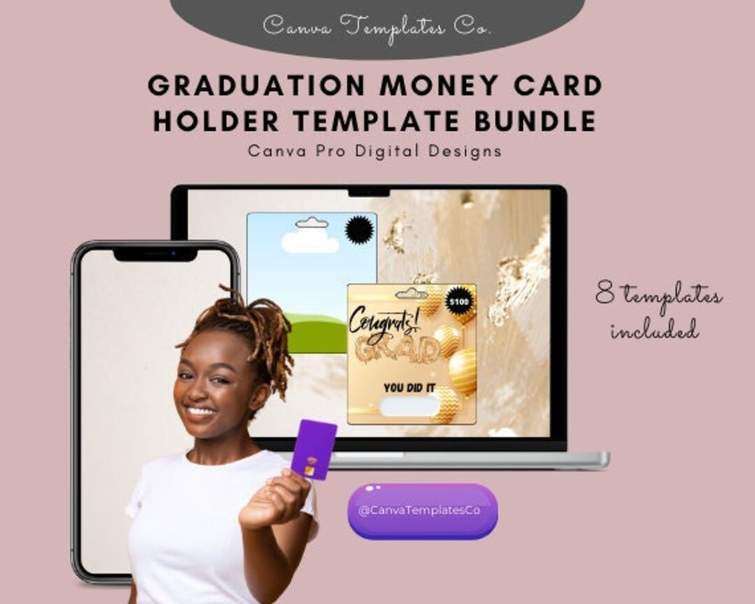 Graduation Money Card Holder Templates Bundle | Canva Pro Digital ...