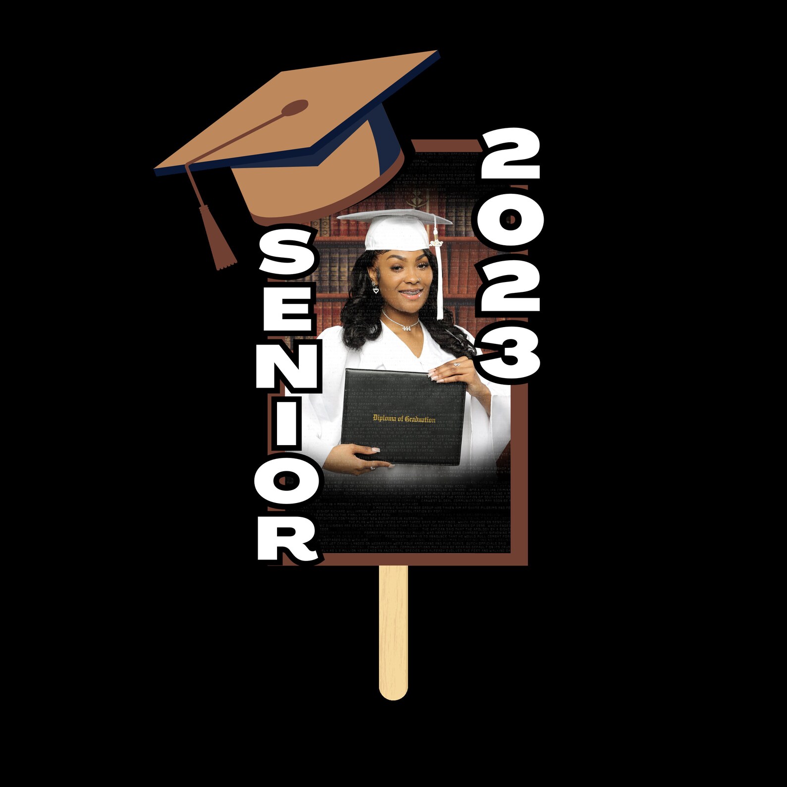 Graduation Fan Templates Bundle for Seniors | 5 Digital Designs for ...