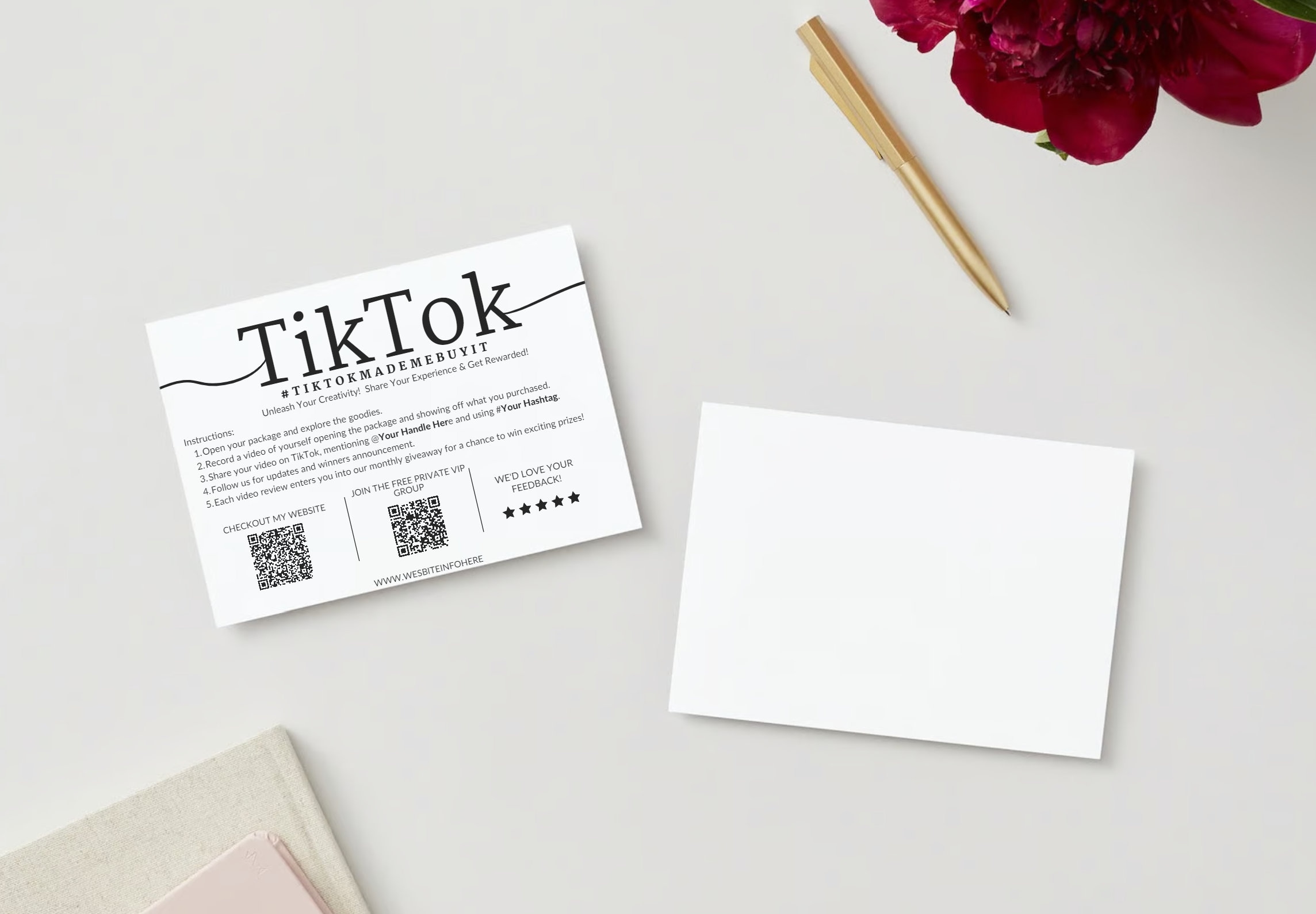 Tiktok Shop Card- Tiktok Business Card - Business Branding Card - Etsy