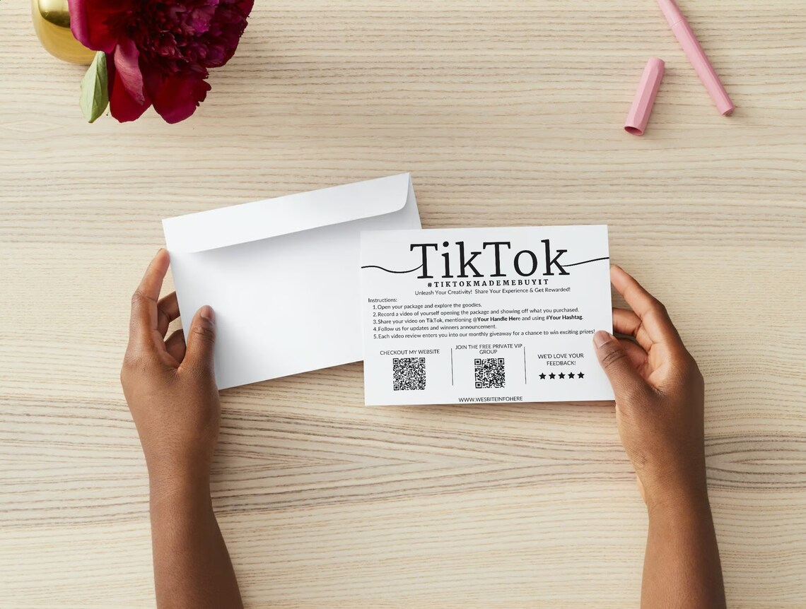 Tiktok Shop Card- Tiktok Business Card - Business Branding Card - Etsy