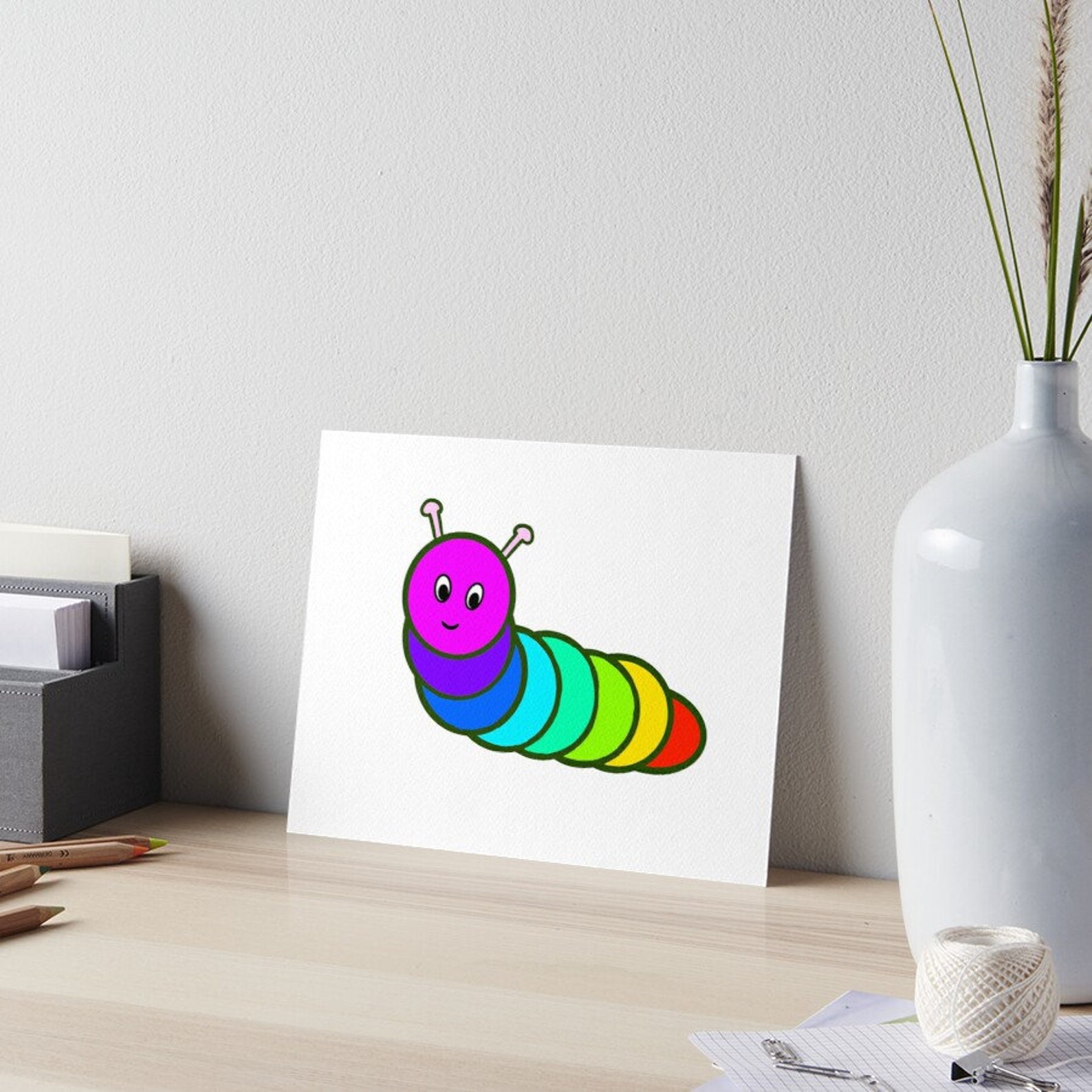 Digital Rainbow Worm Downloadable PNG File With Transparent Background ...