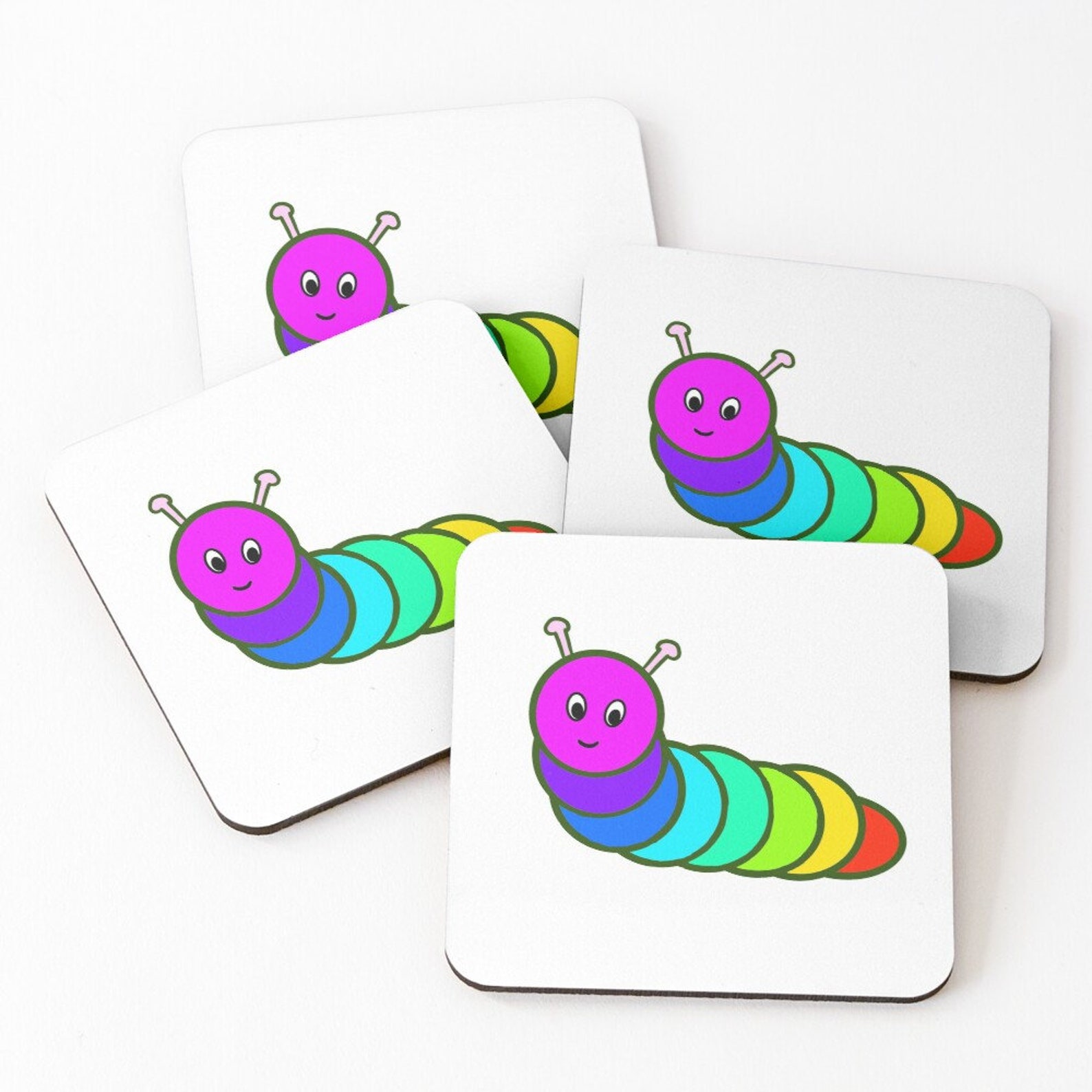 Digital Rainbow Worm Downloadable PNG File With Transparent Background ...