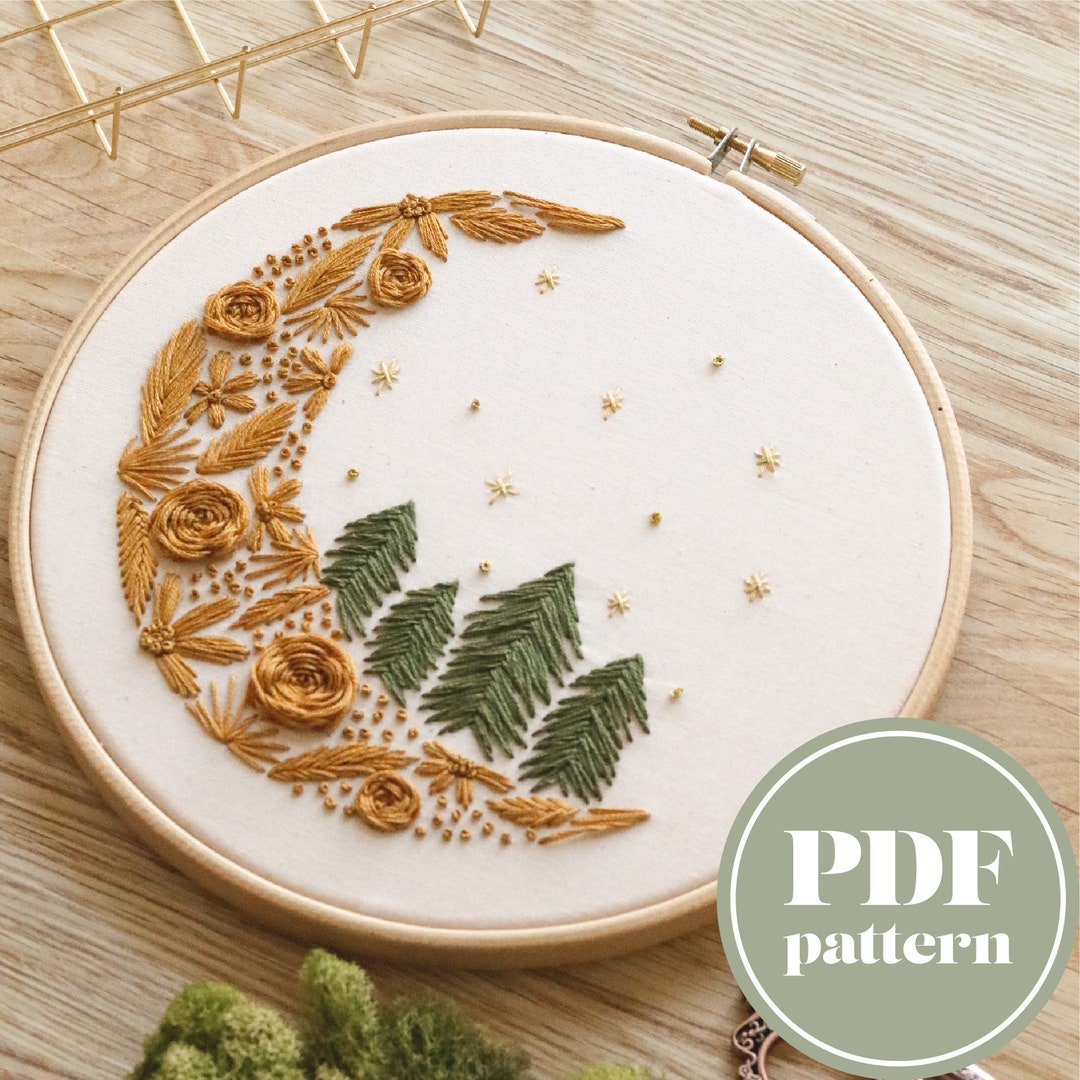 Celestial Embroidery Pattern | Digital Embroidery Pattern | Boho ...