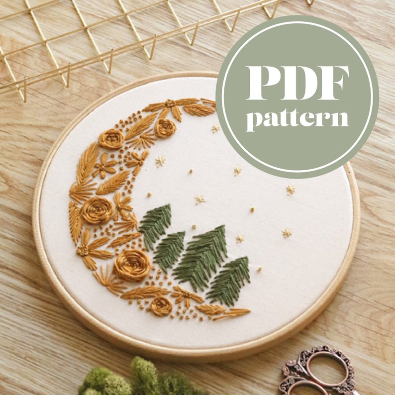 Celestial Embroidery Pattern Digital Embroidery Pattern - Etsy