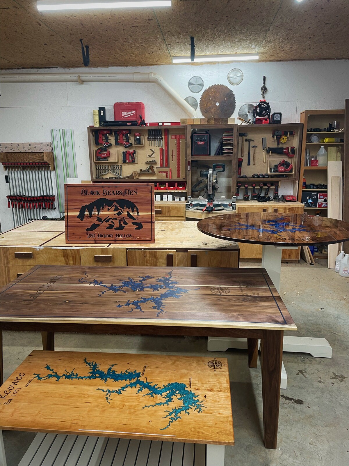 Custom Epoxy Lake Map Tables - Etsy