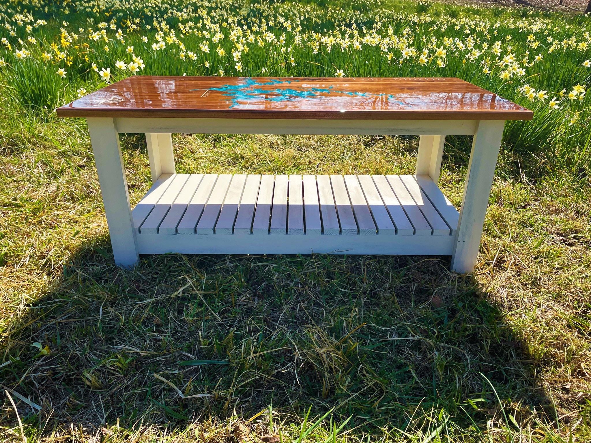 Custom Epoxy Lake Map Tables - Etsy