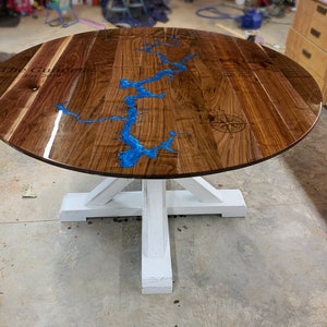 Custom Epoxy Lake Map Tables - Etsy