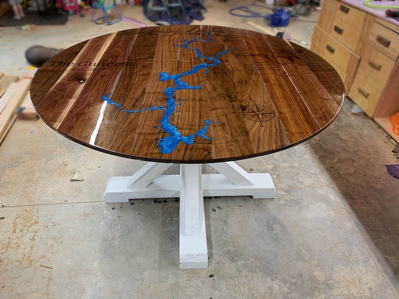 Custom Epoxy Lake Map Tables - Etsy