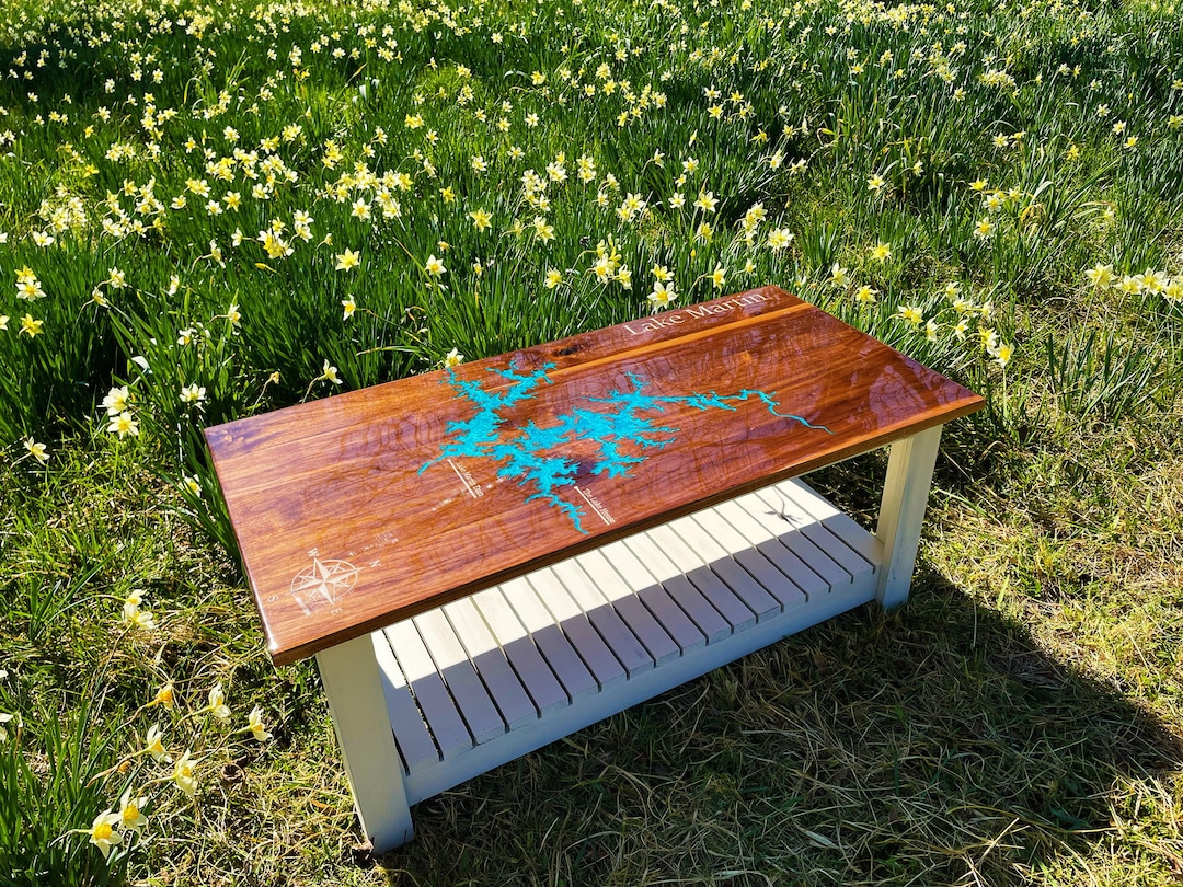 Custom Epoxy Lake Map Tables - Etsy
