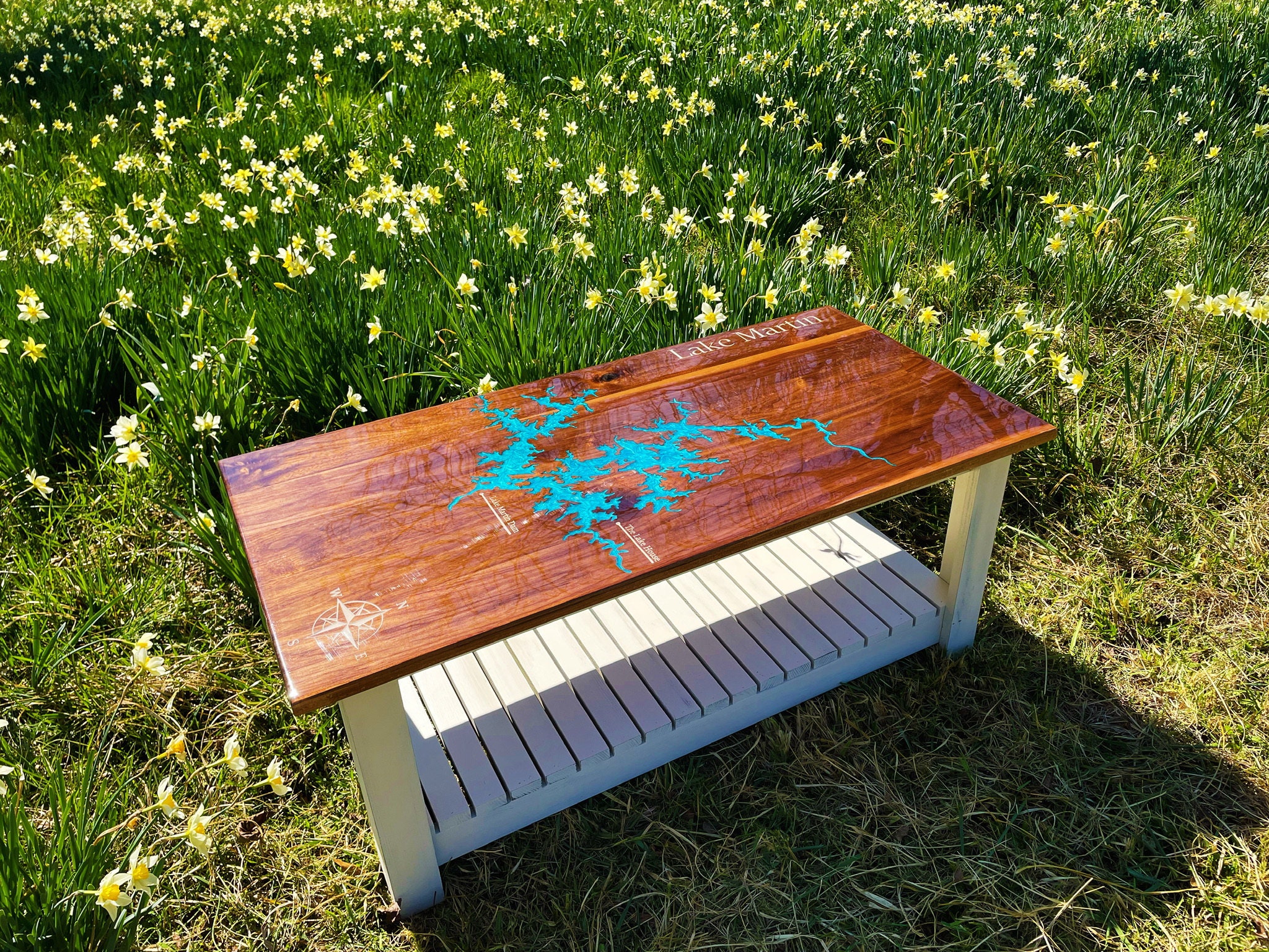 Custom Epoxy Lake Map Tables - Etsy