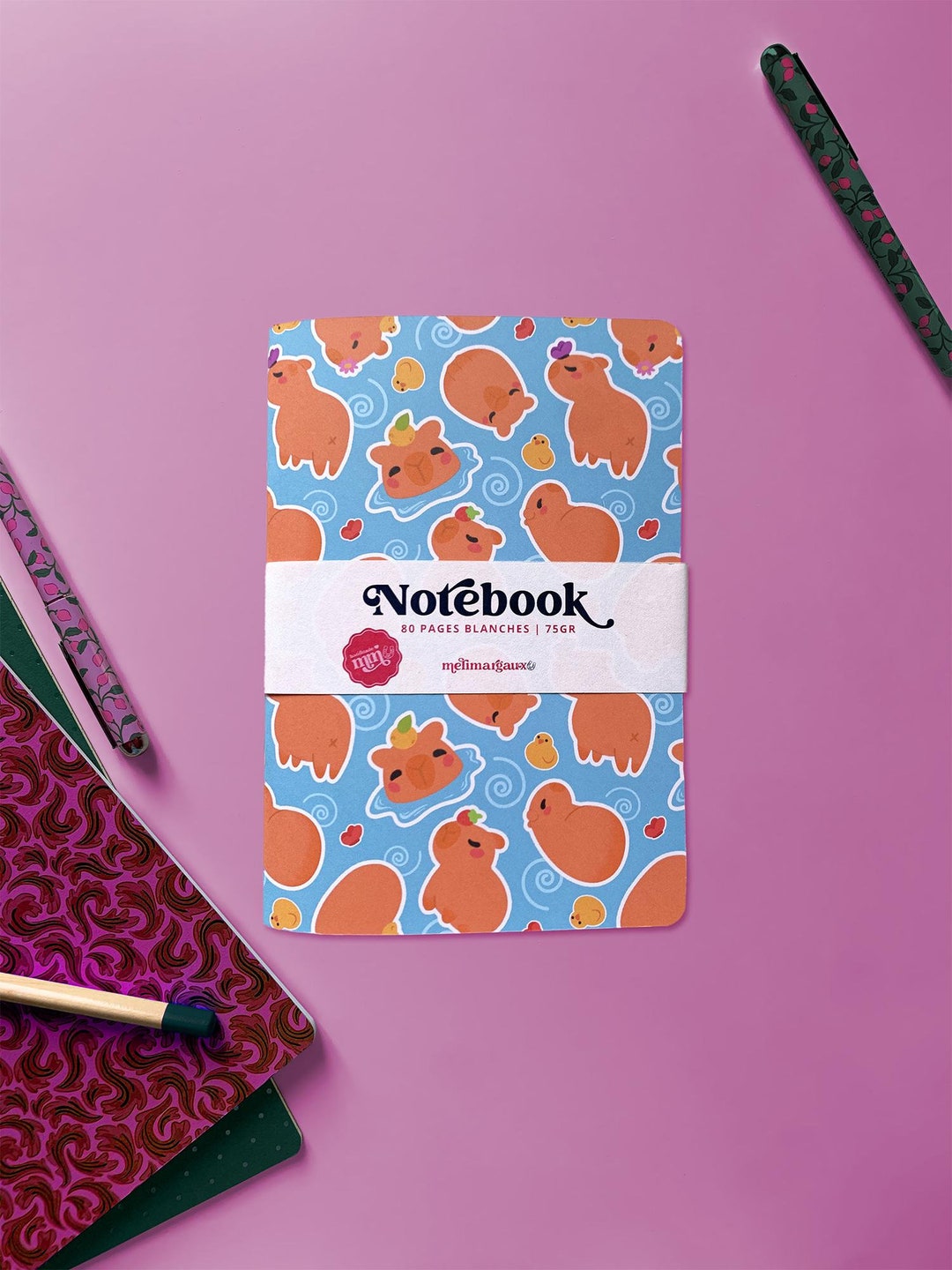 Capybaras Notebook | Cute Animals Stationery, Blank Page | Drawing Book ...