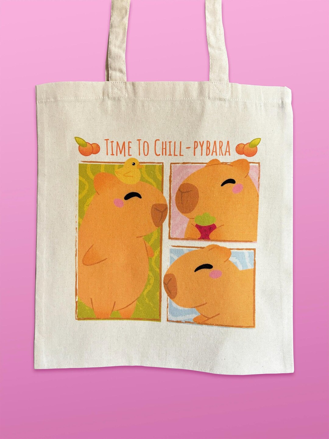 Tote Bag, Capybara, Time to Chill-pybara, Tote Bag, Shopping Bag ...