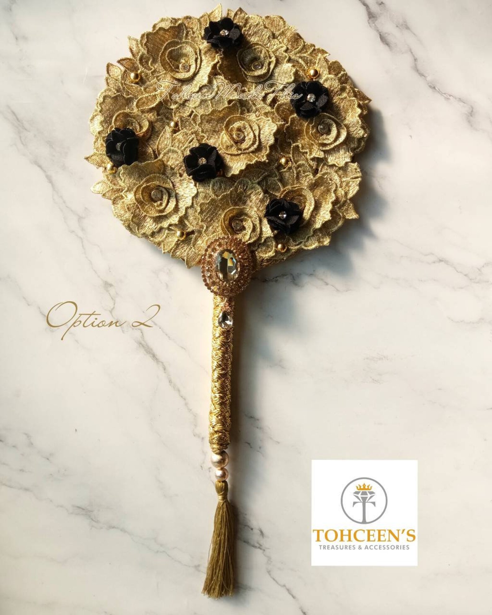 Gold Hand Fanwand Handfanround Hand Fanlace Handfanwedding - Etsy