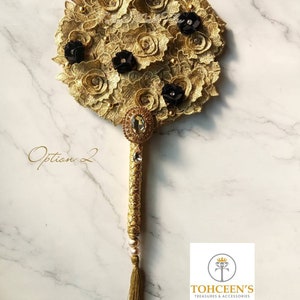 Gold Hand Fan,wand Handfan,round Hand Fan,lace Handfan,wedding Handfan ...